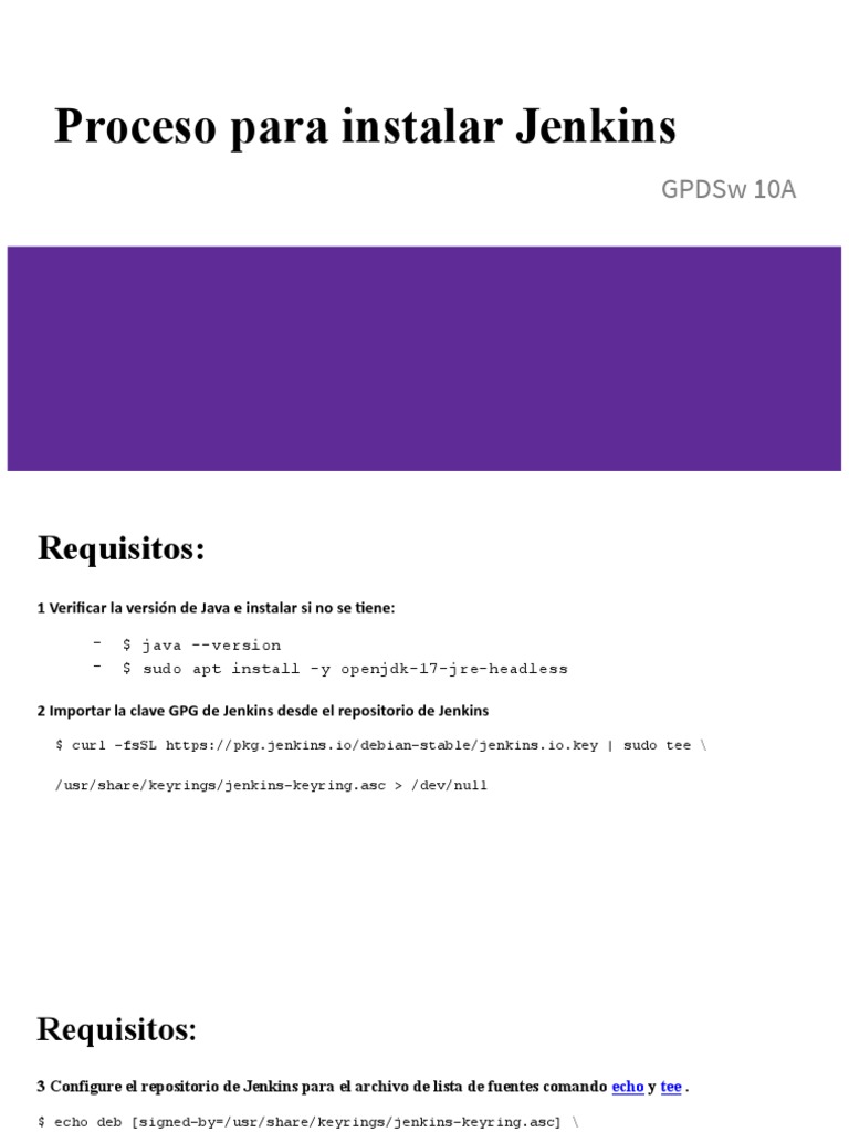 Instalar Jenkins | PDF