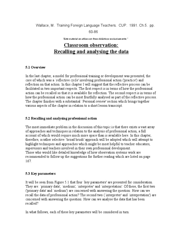 Analyzing Classroom Observation Data | PDF | Teachers | Qualitative Research
