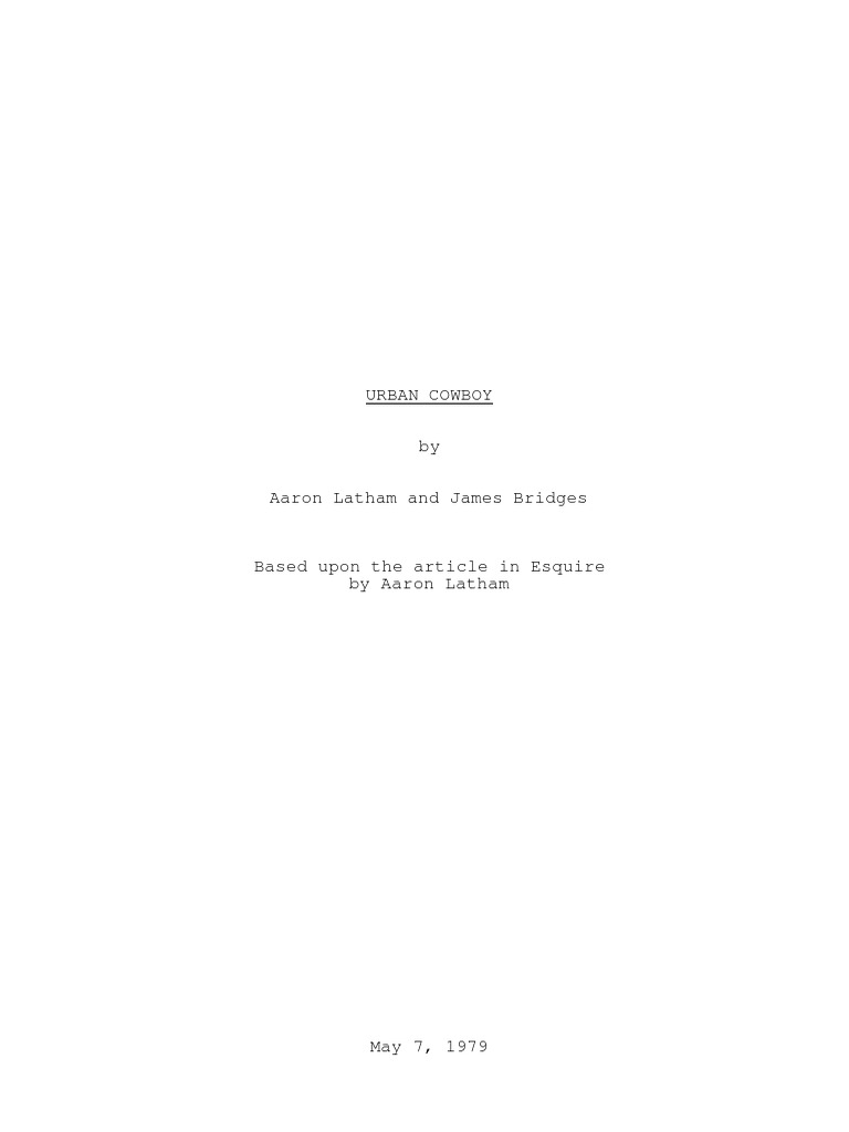 Urban Cowboy PDF | PDF