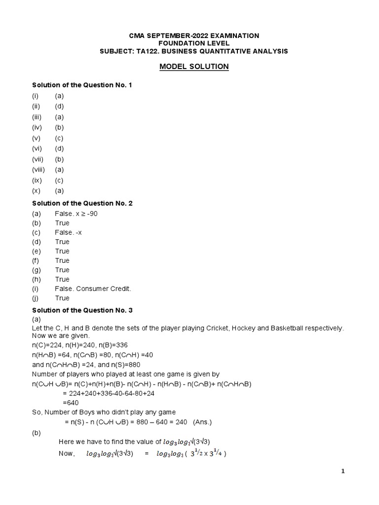 TA112. BQA F.L Solution CMA September 2022 Exam. | PDF | Net Present Value | Economies