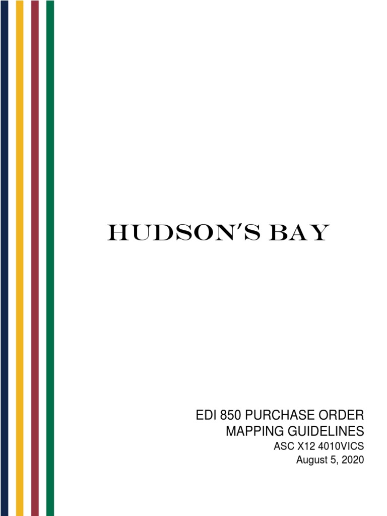 Hudson - S Bay - EDI 850 Purchase Order PDF | PDF | Electronic Data ...