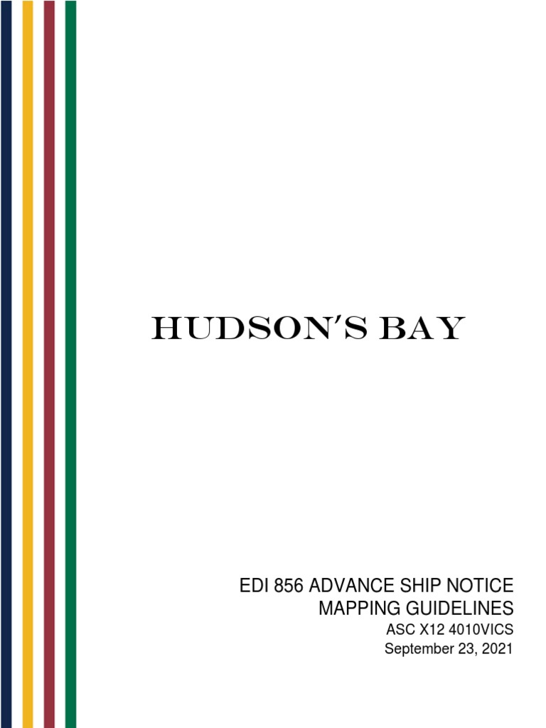 Hudson's Bay - EDI 856 Advance Ship Notice PDF | PDF | Electronic Data ...
