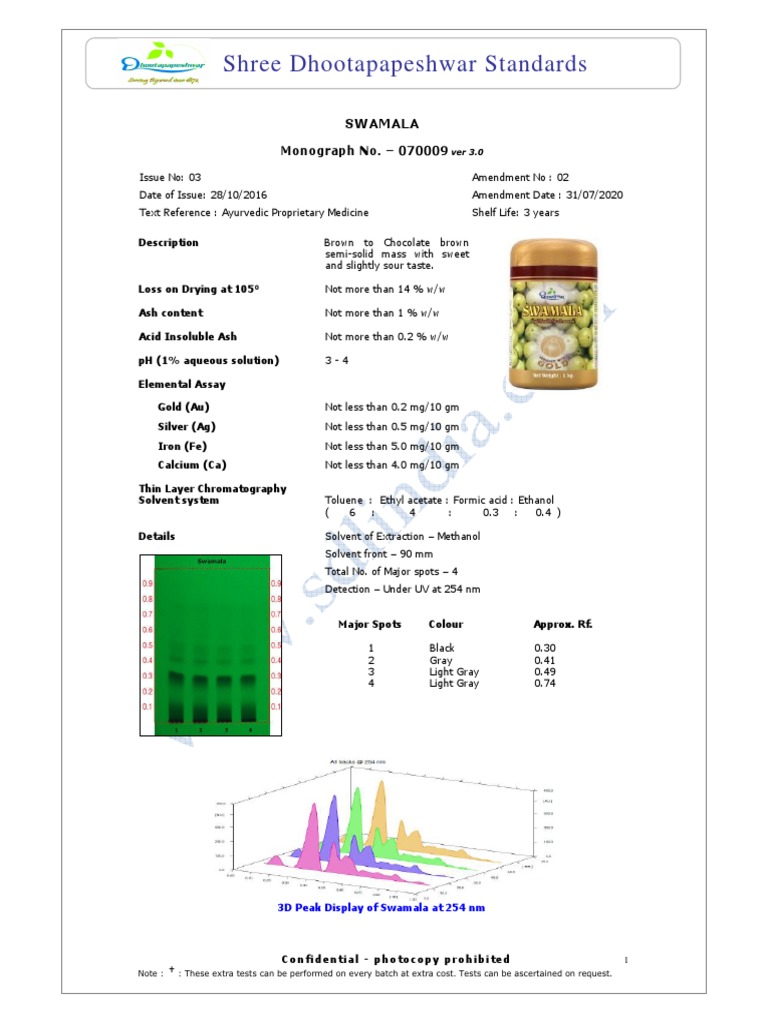 Shree Dhootapapeshwar Swamala Standards | PDF | Magnesium | Solvent
