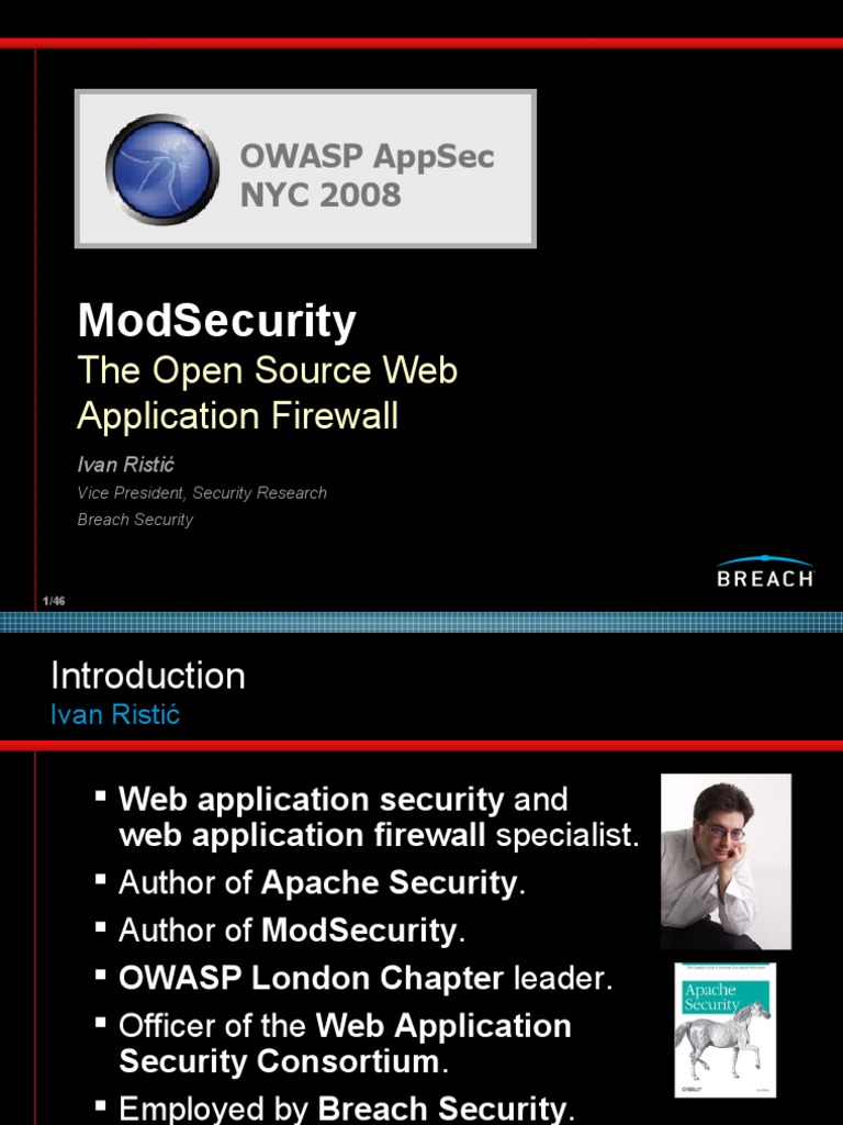 OWASP NYC 2008-Web Intrusion Detection With ModSecurity | PDF | World Wide Web | Internet & Web