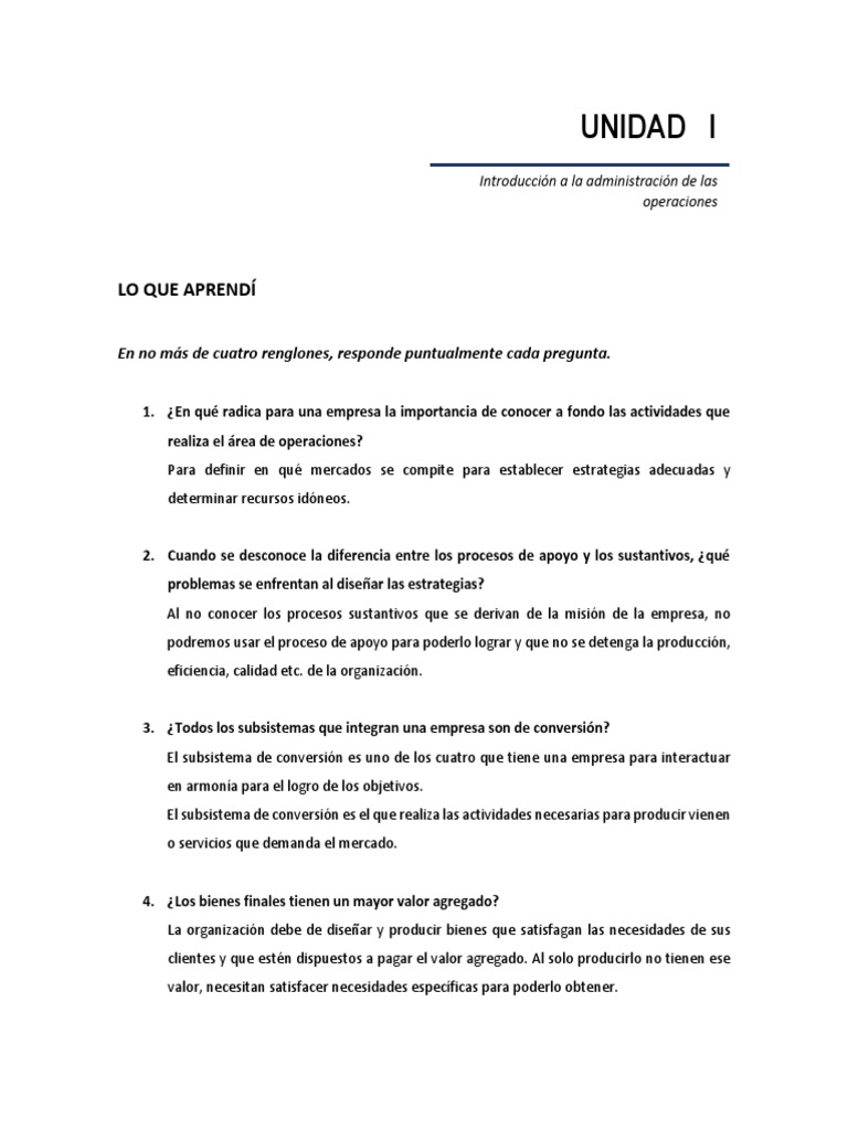 Lo Que Aprendí 1 Pdf Procesos De Negocio Ciencias Económicas