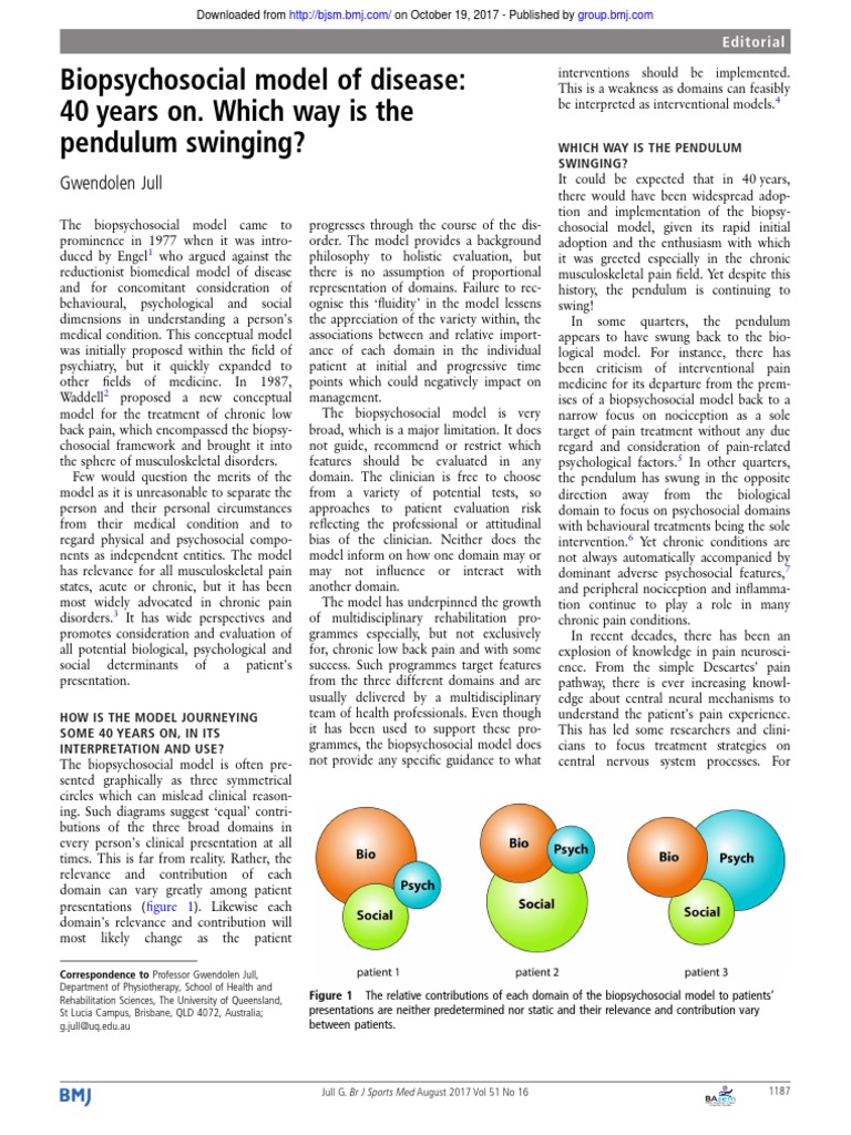 Biopsychosocial Model of Disease | PDF | Psychosocial | Physical Therapy