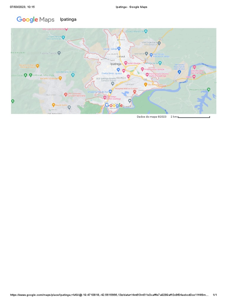Ipatinga - Google Maps | PDF