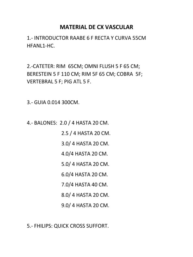 Material de CX Vascular | PDF