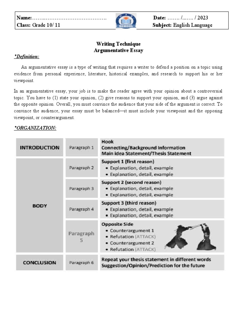 Argumentative Essay Writing Guide | PDF | Essays | Reason