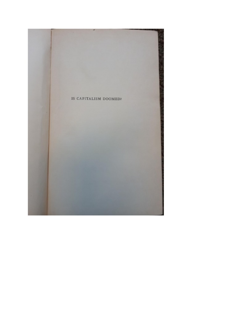 Lawrence Dennis - Is Capitalism Doomed - Harper and Brothers (1932) | PDF