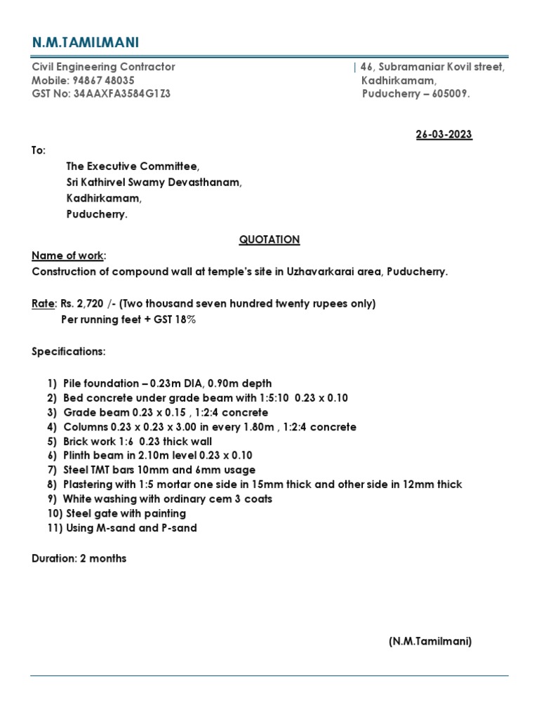 Emailing QuoteFin01 - 24032023 | PDF