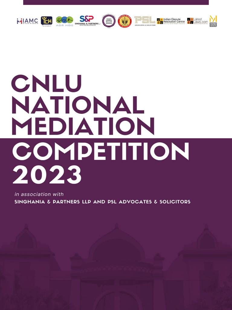 CNLU NMC 2023 - Brochure and Rulebook PDF | PDF | Alternative Dispute Resolution | Mediation