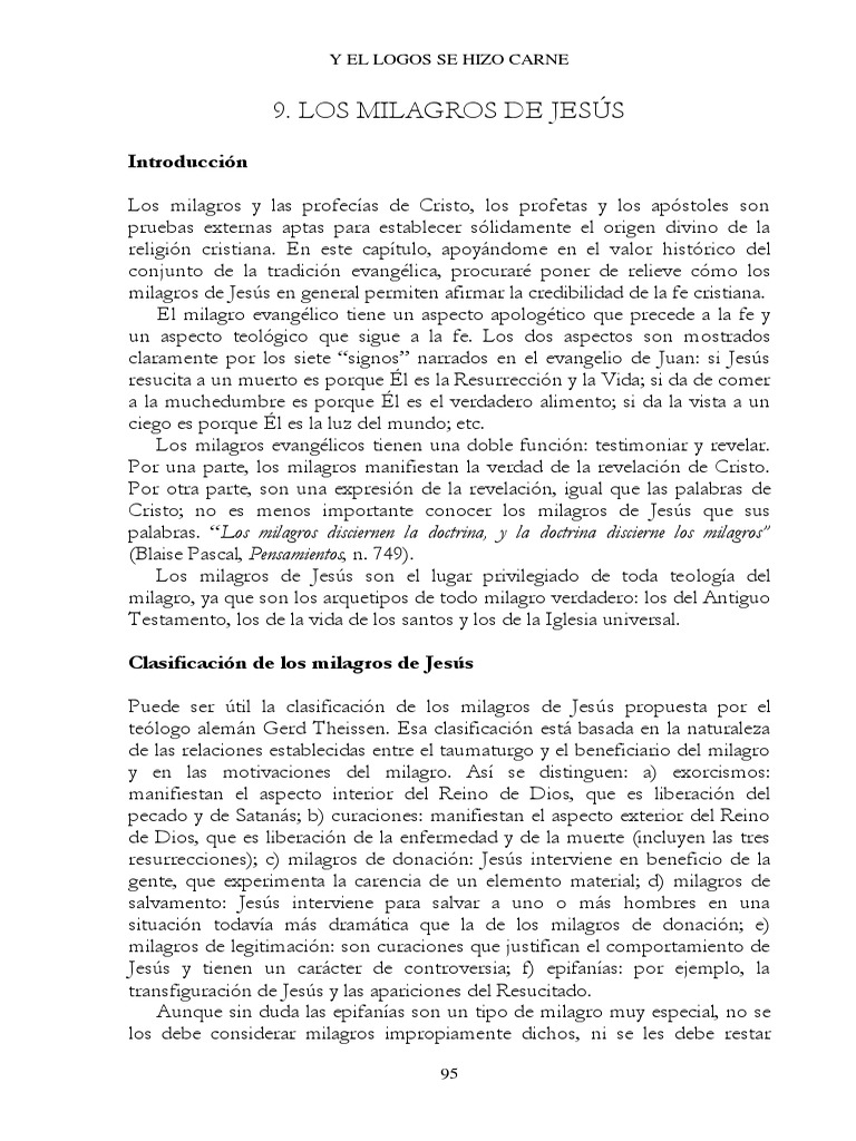 Milagros de Jesús: Credibilidad y Teología | PDF | Jesús | Milagro