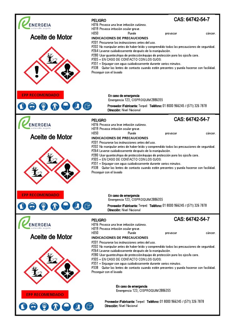 Etiqueta Aceite SAE 15W-40 | PDF | Lentes de contacto | Especialidades ...