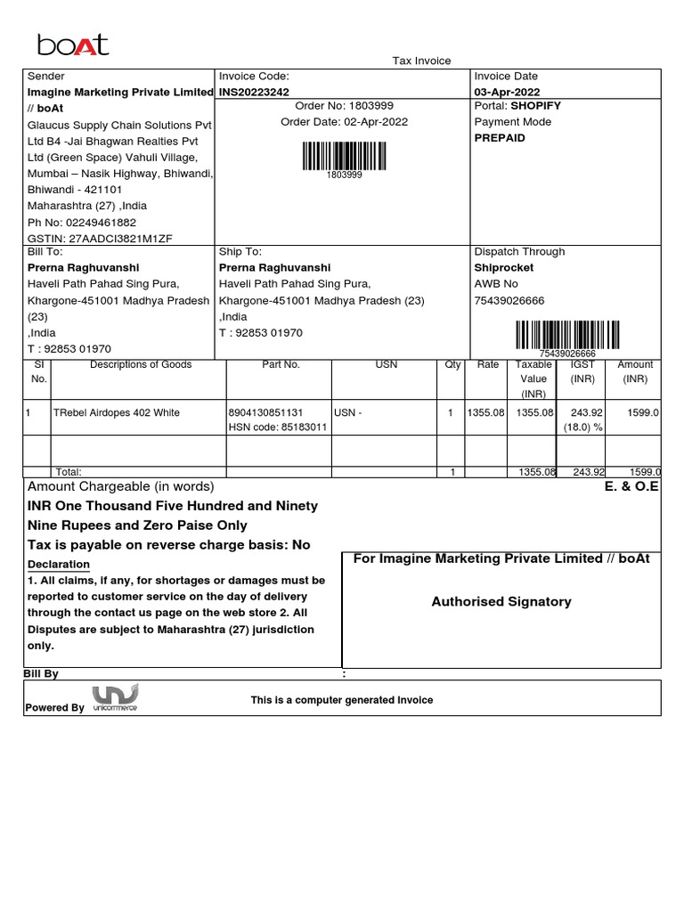 Invoice PDF | Download Free PDF | Government | Payments