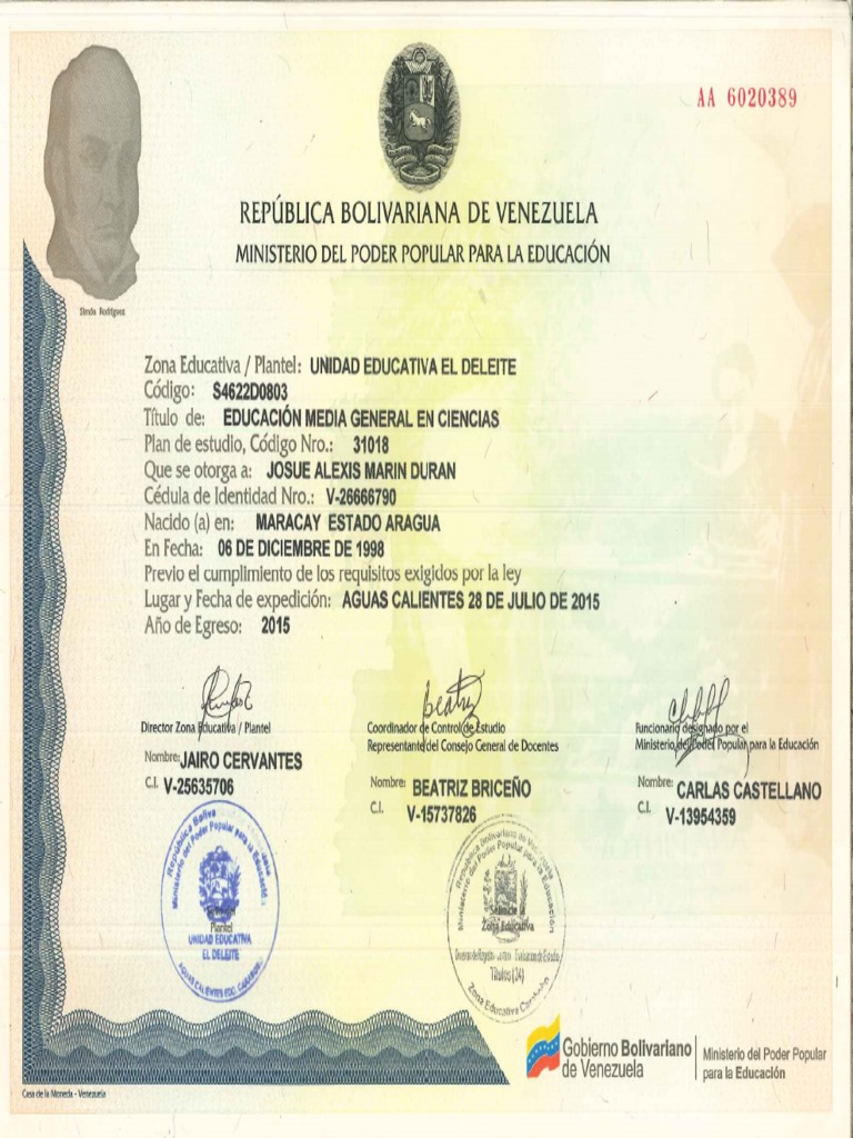 Título de Bachillerato PDF | PDF