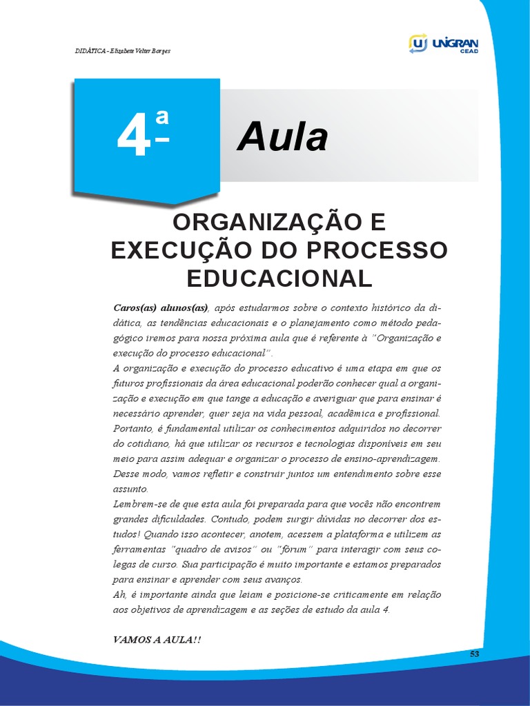 Aula 4 PDF | PDF | Pedagogia | Aprendizado