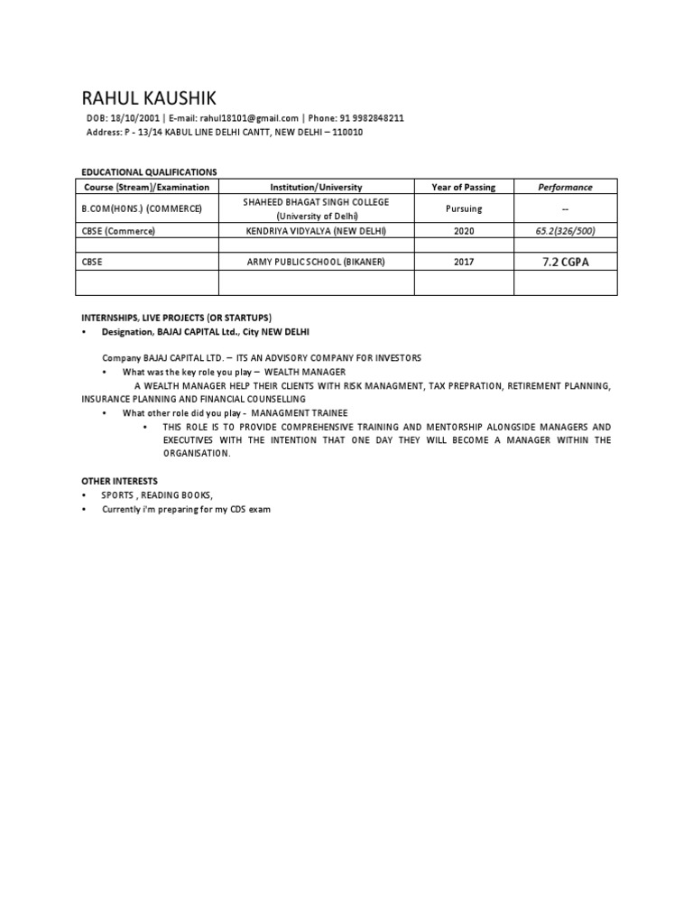 Rahul Kaushik - SBSC - 864 | PDF