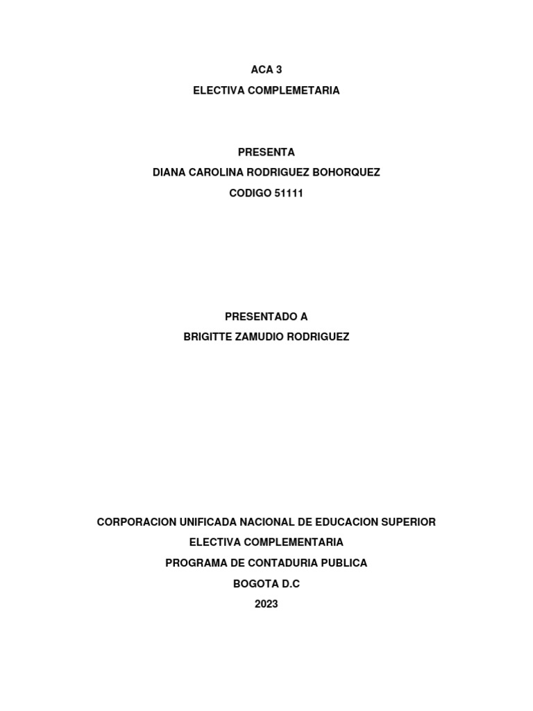 Aca 3 Electiva Complementaria | PDF | Impuestos | Impuesto sobre la renta