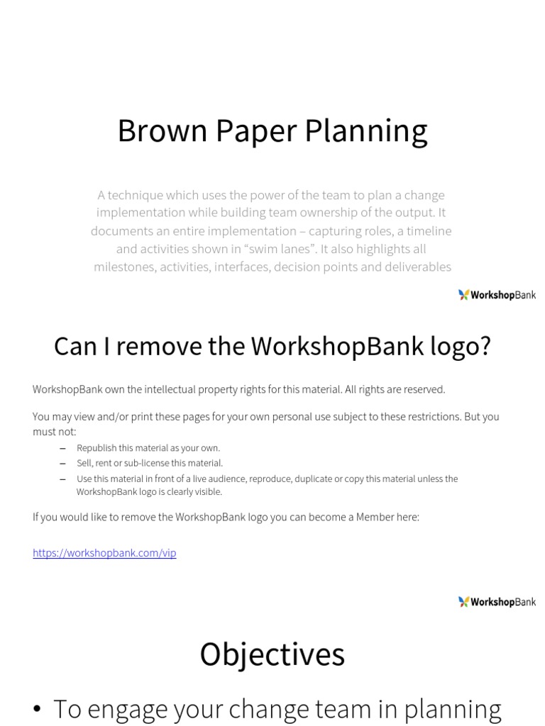 Brown Paper Planning for Change Implementation | PDF | Computing