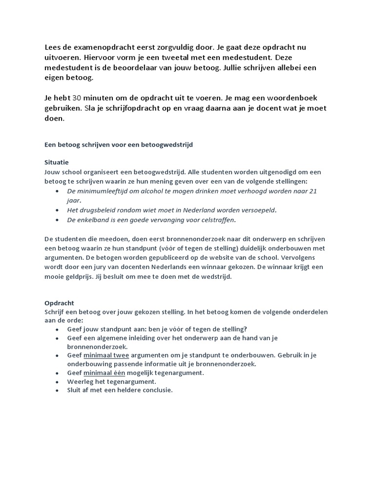 Een Betoog Schrijven 1 | PDF