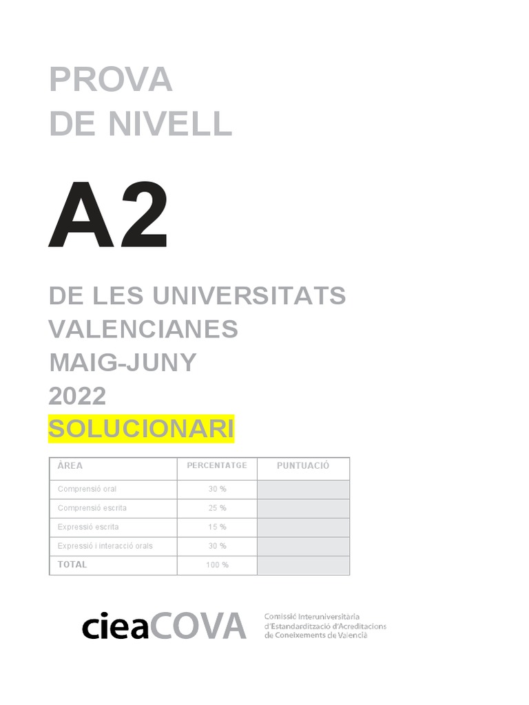 A2 Solucionari Maig Juny 22 PDF | PDF