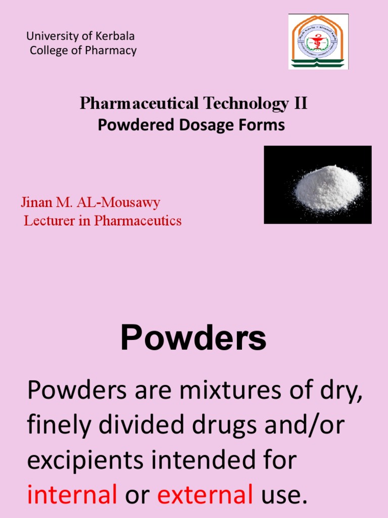 Powder | PDF | Tablet (Pharmacy) | Pharmaceutical Formulation