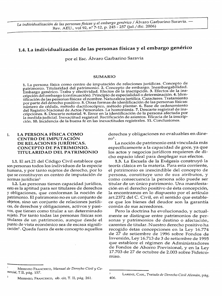 Embargo Generico Concepto | PDF | Bienes (Ley) | Ley procesal