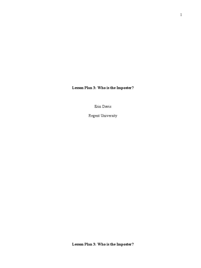 Ued 495-496 Davis Erin Assignment 2 Lesson Plan 3 | PDF | Lesson Plan ...