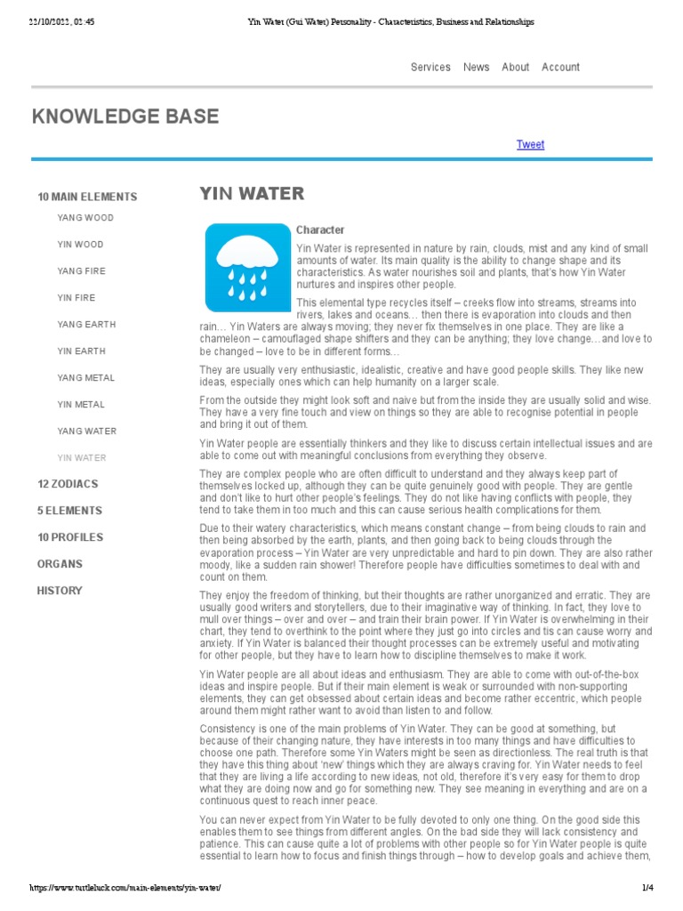 Yin Water (Gui Water) Personality - Characteristics, Business and ...
