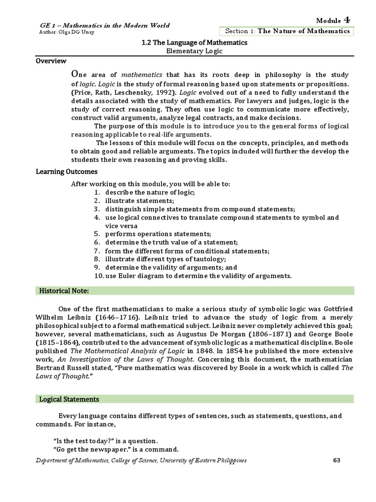 MMW Module 4 | PDF | Argument | Logic