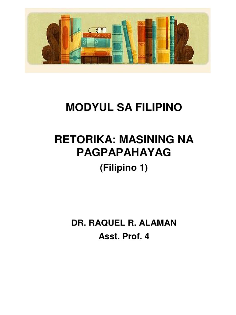 PDF Modyul 1 Retorika PDF | PDF