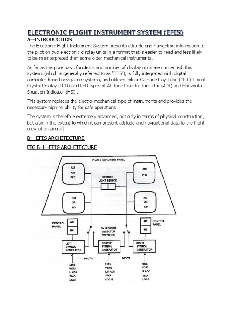 ELECTRONIC FLIGHT INSTRUMENT SYSTEM (EFIS)-SUM | PDF | Compass | Electrical Engineering