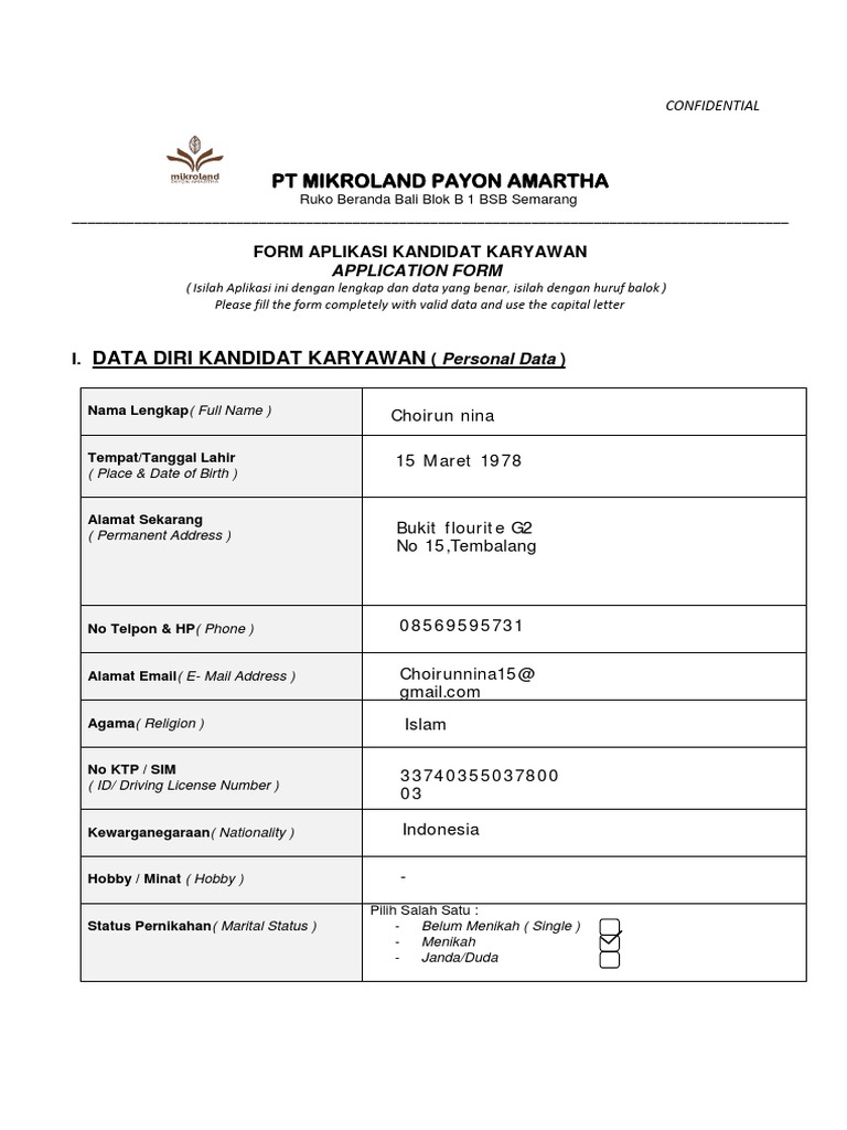 CONFIDENTIAL Kandidat Karyawan MPA PDF | PDF