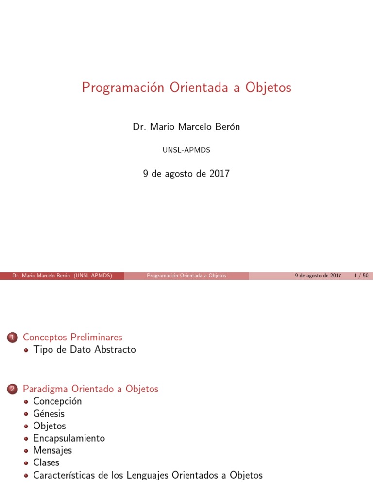 Fundamentos de Programación Orientada a Objetos | PDF | Objeto (informática) | Lenguaje de ...