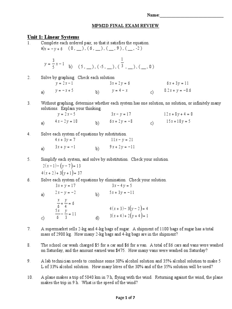 2023 Math Final Exam Review | PDF | Mathematics | Elementary Mathematics