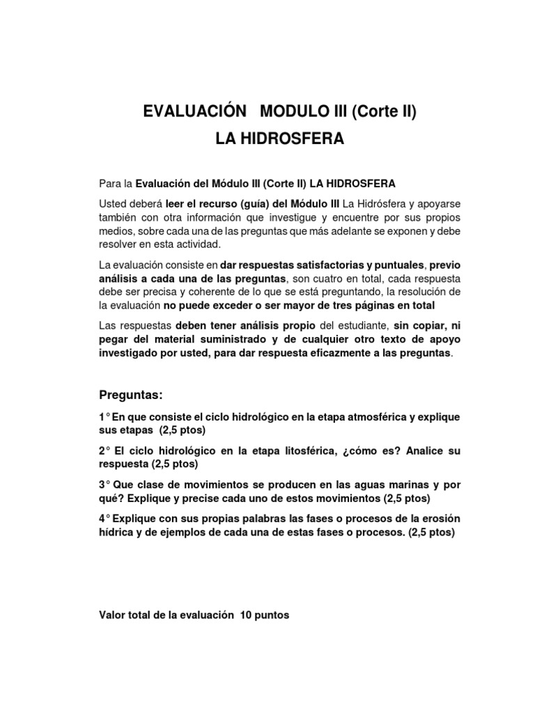 PDF Evaluación Módulo III | PDF PDF Evaluación Módulo III | PDF
