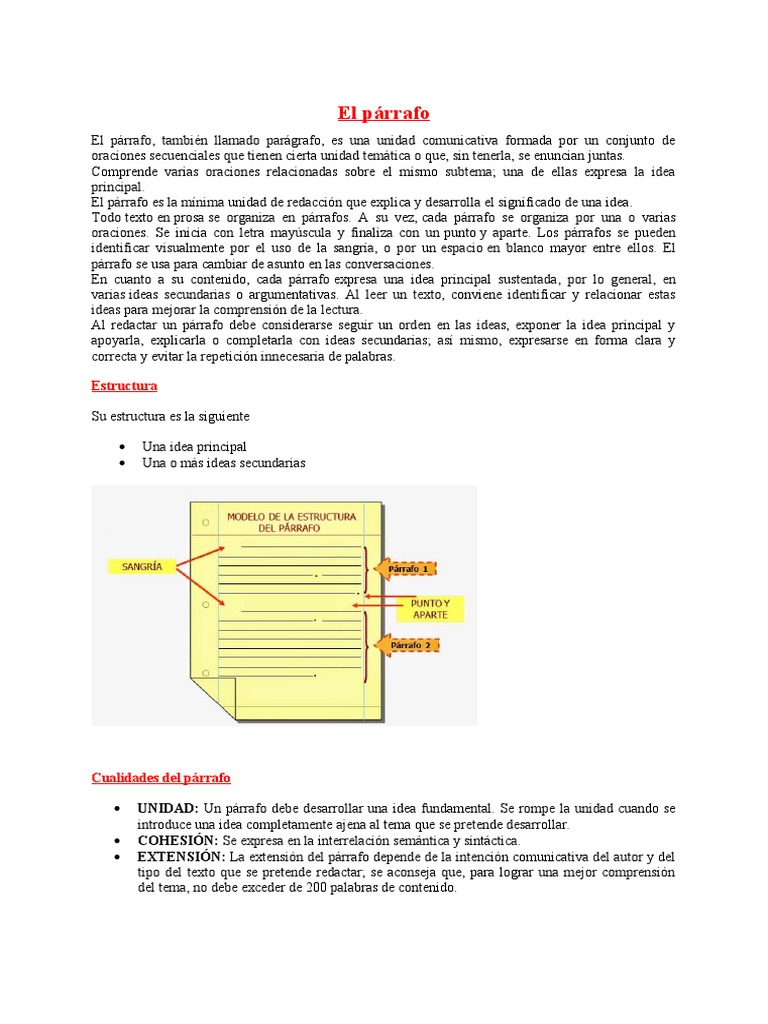 Tema 9 Estructura y Función Del Párrafo | PDF | Oración (Lingüística ...