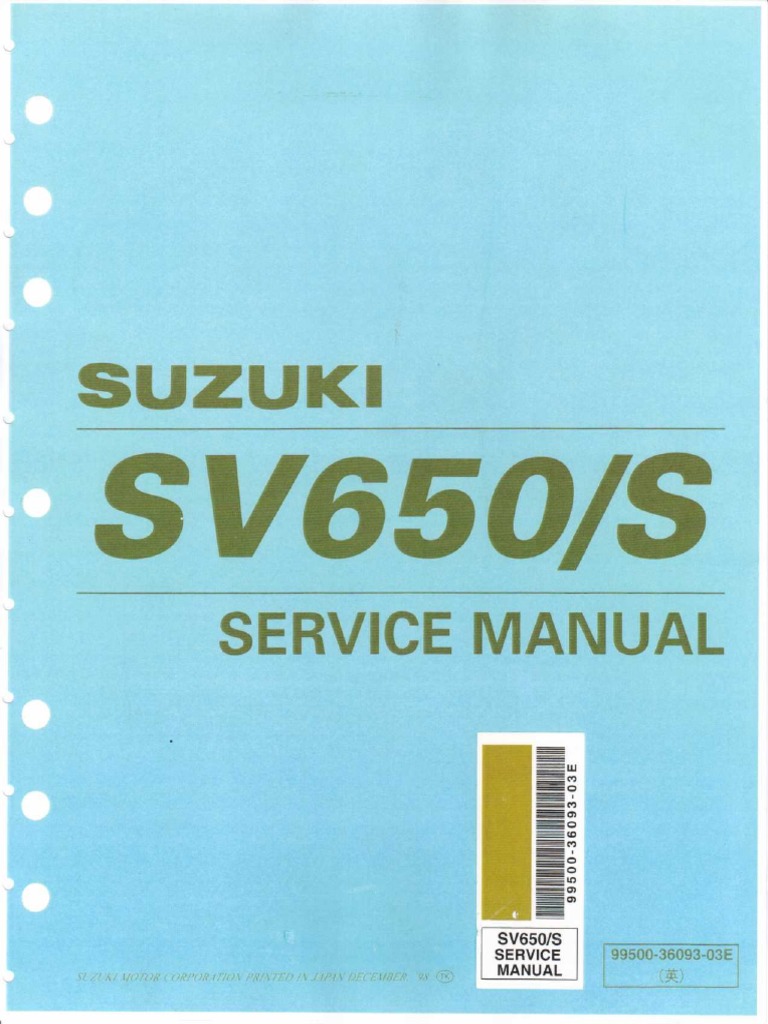 First Gen Suzuki SV650 Service Manual General Information | PDF | Gasoline | Motor Oil