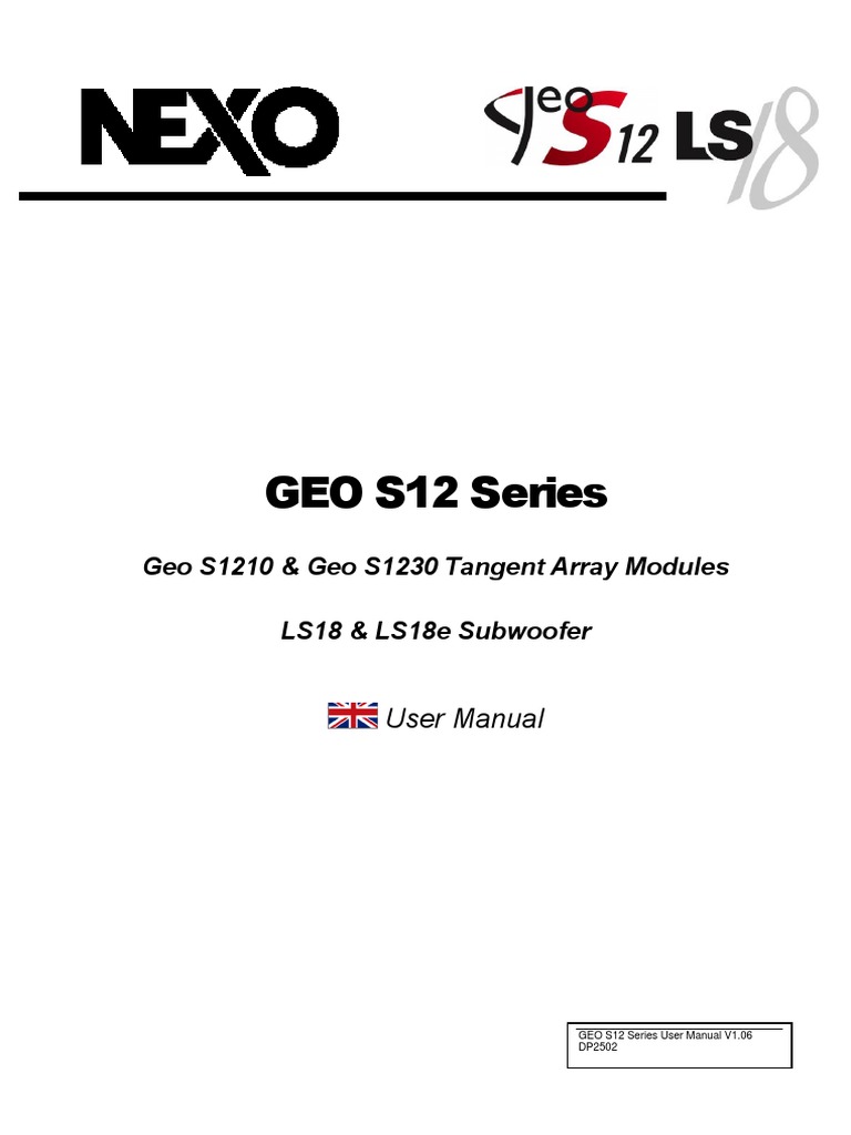 GEO S12 User Manual v106 PDF | PDF | Electrical Connector | Noise