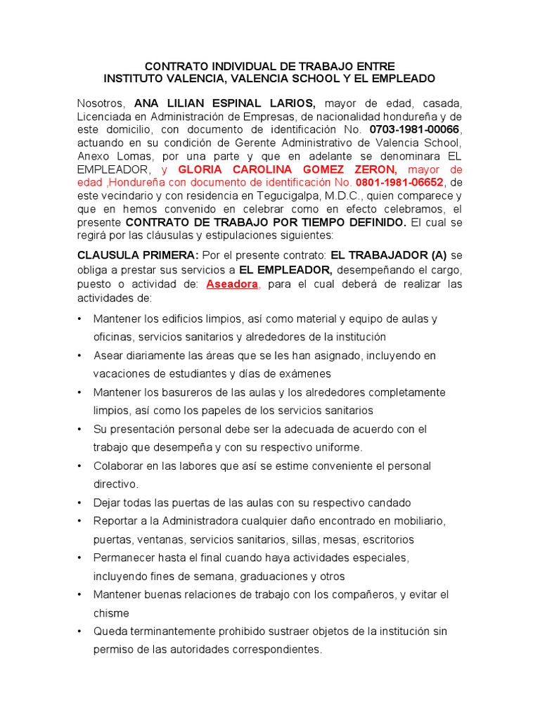 Contrato Definido | PDF | Salario | Sindicato