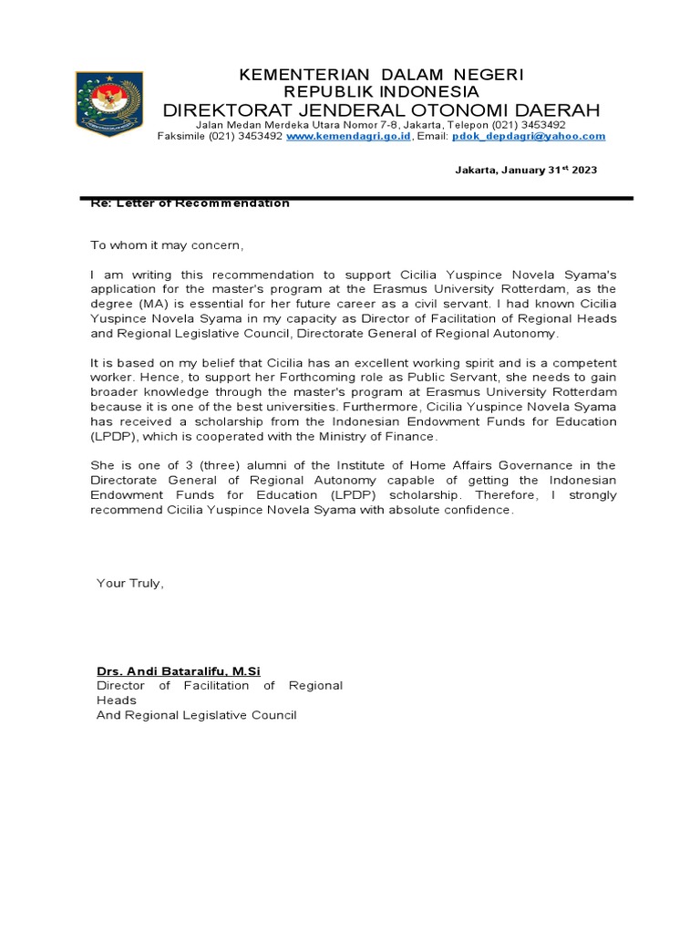 LETTER OF REFERENCE LAST VERSIONff | PDF | Social Science