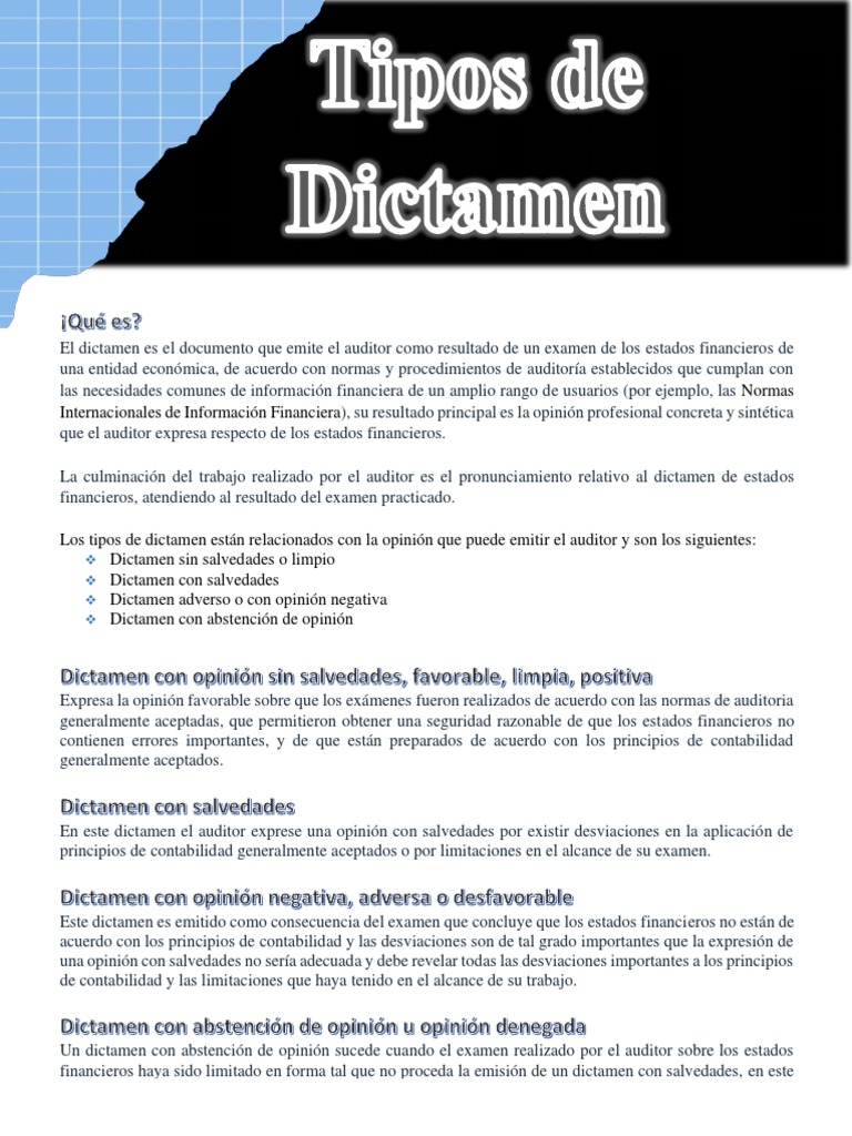 Tipos de Dictamen PDF | PDF