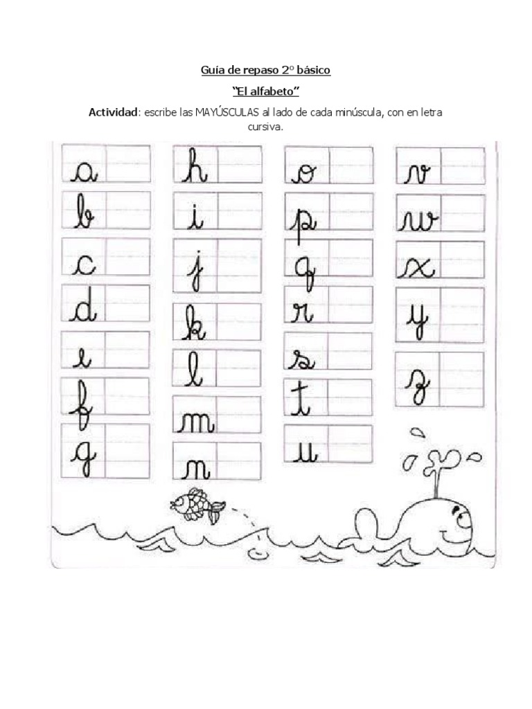 Guía de repaso del alfabeto 2° básico | PDF