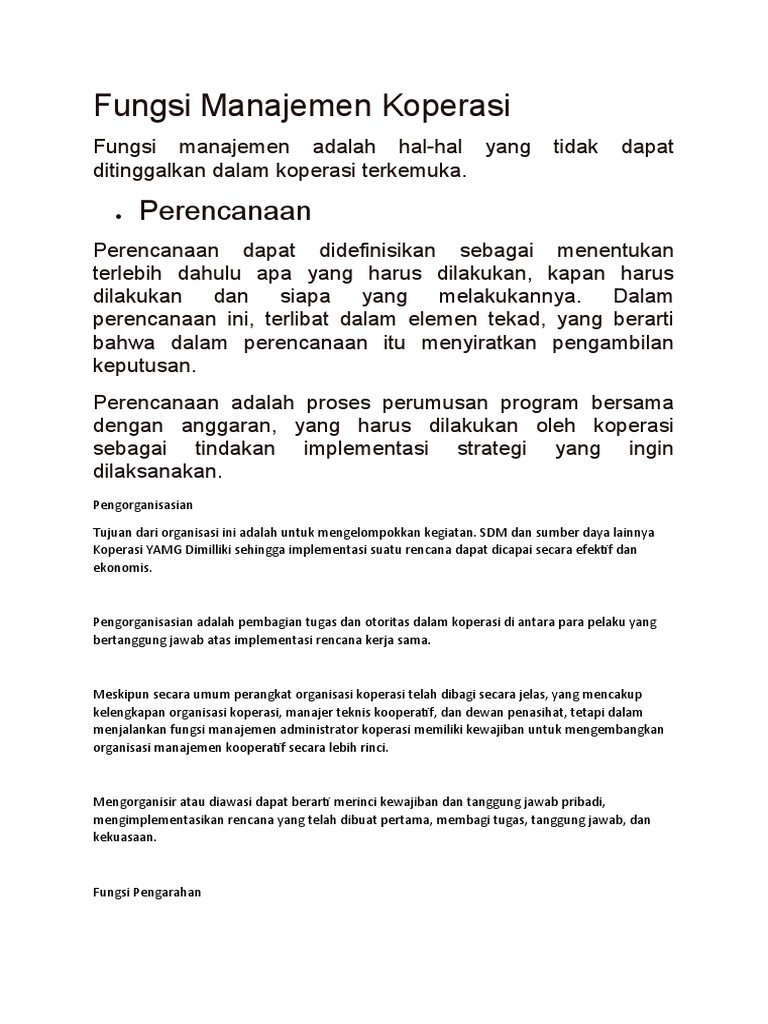 Manajemen Koperasi Ukm | PDF