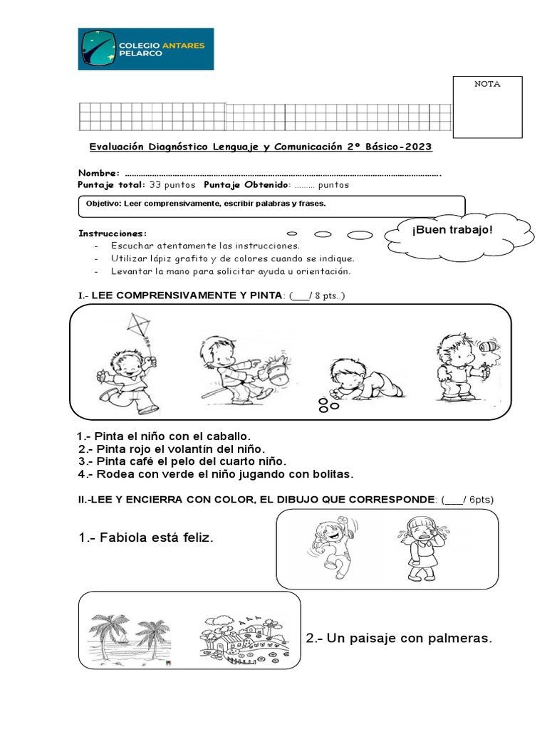 Evaluación Lenguaje 2° Básico | PDF
