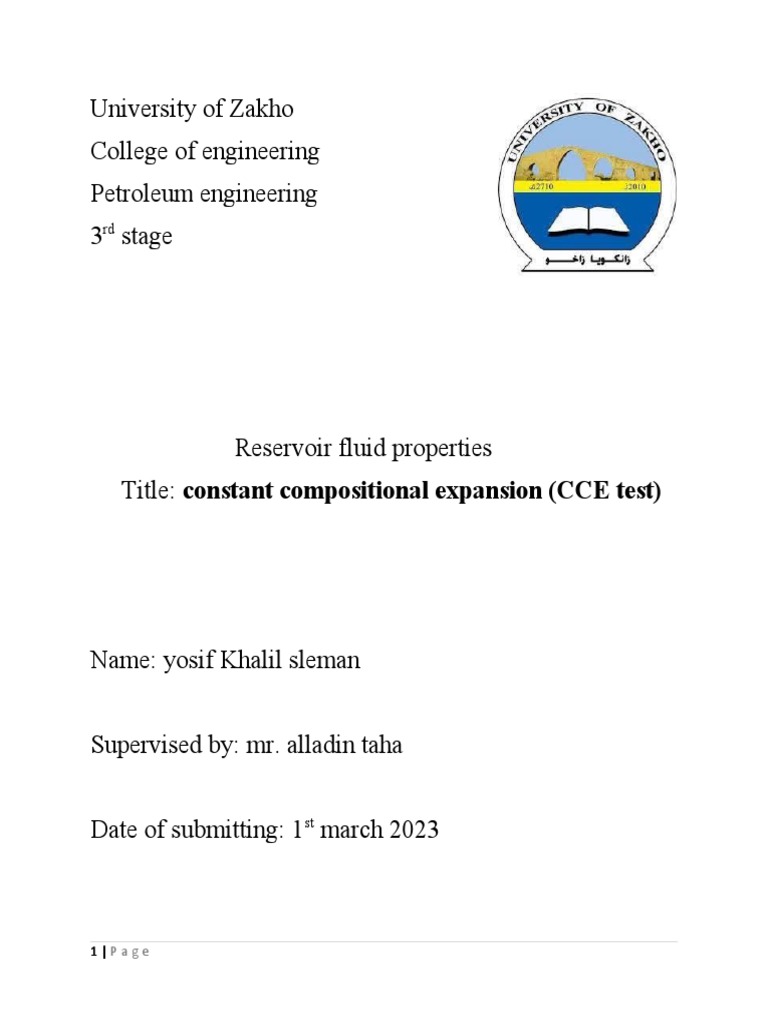 Cce Test | PDF | Petroleum Reservoir | Pressure