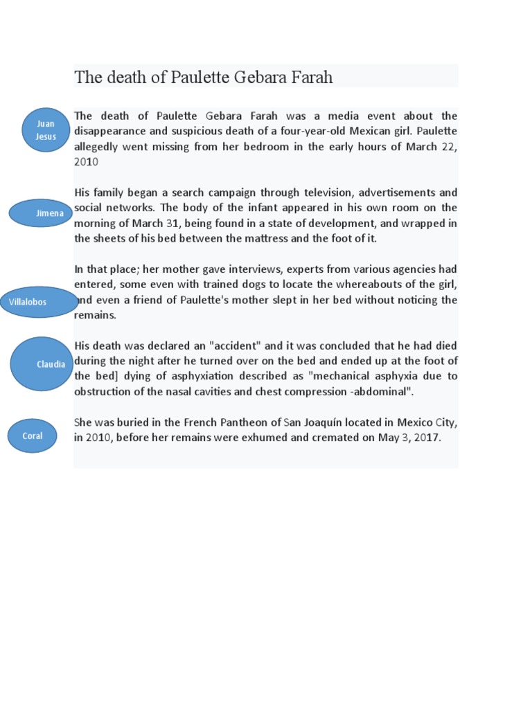 The death of Paulette Gebara Farah | PDF