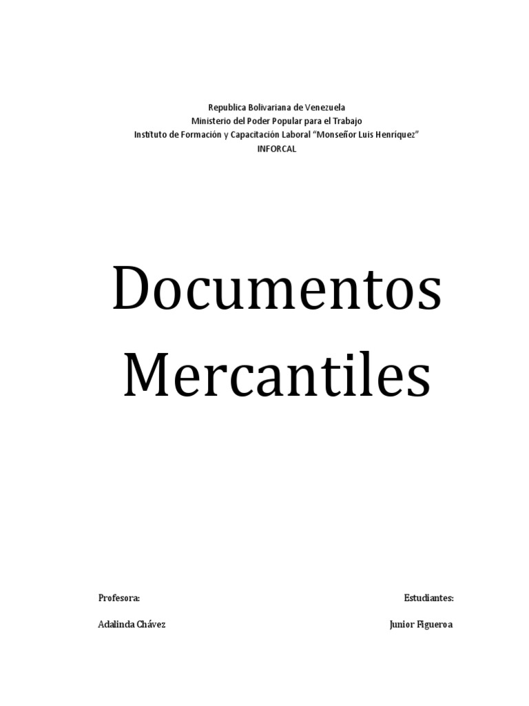 Documentos Mercantiles | PDF | Contabilidad | Dinero