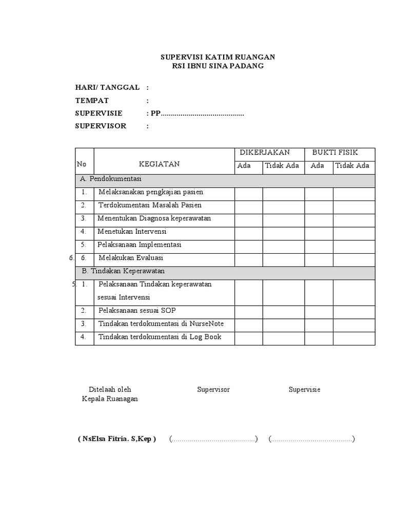 Format Supervisi (1) 3 | PDF